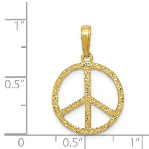 Jewelry | Real14k Solid Gold Peace Sign Charm Pendant | Poshmark